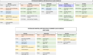 class schedule - combo - Belleville Patenaude Martial Arts & Fitness